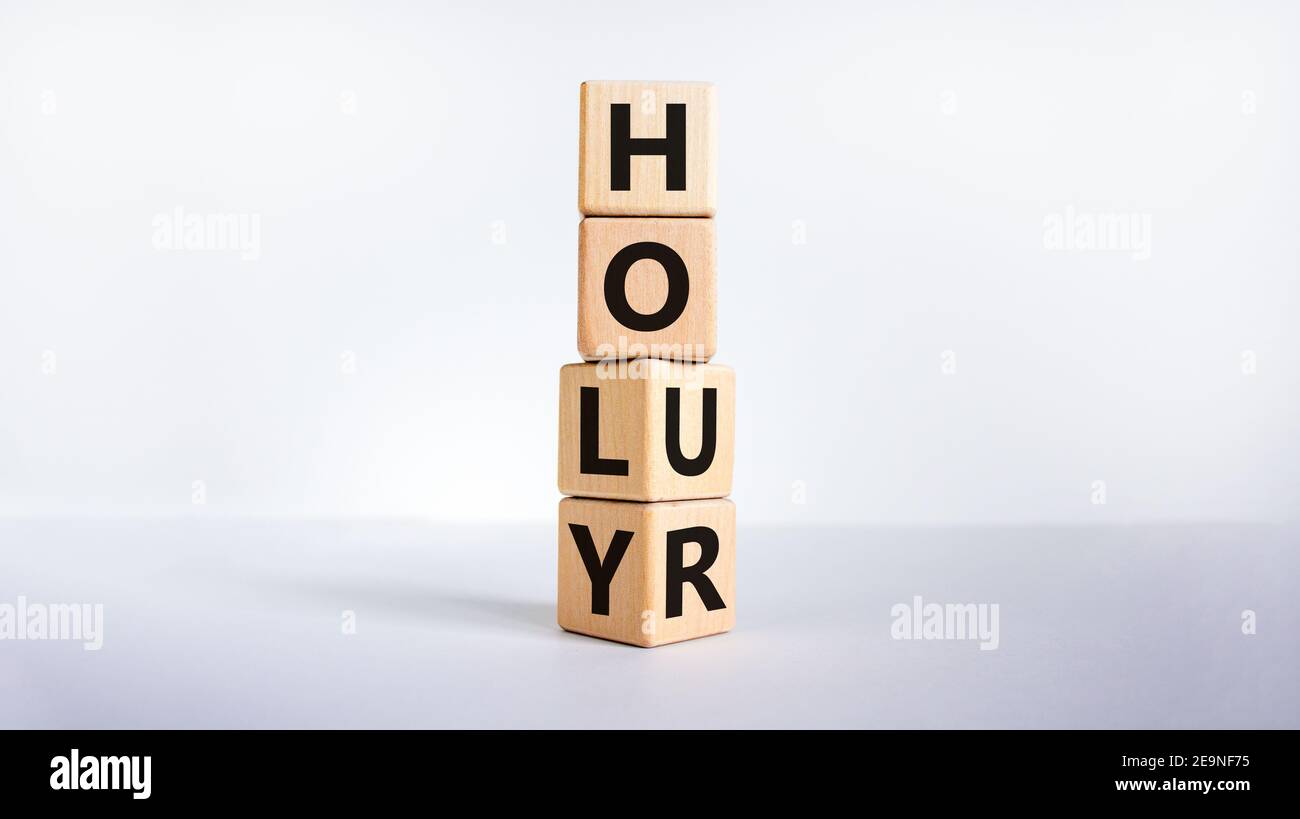 Holy hour symbol. Turned wooden cubes with words holy hour. Beautiful ...