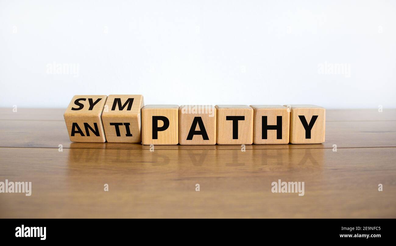 From antipathy to sympathy. Turned cubes and changed the word ...