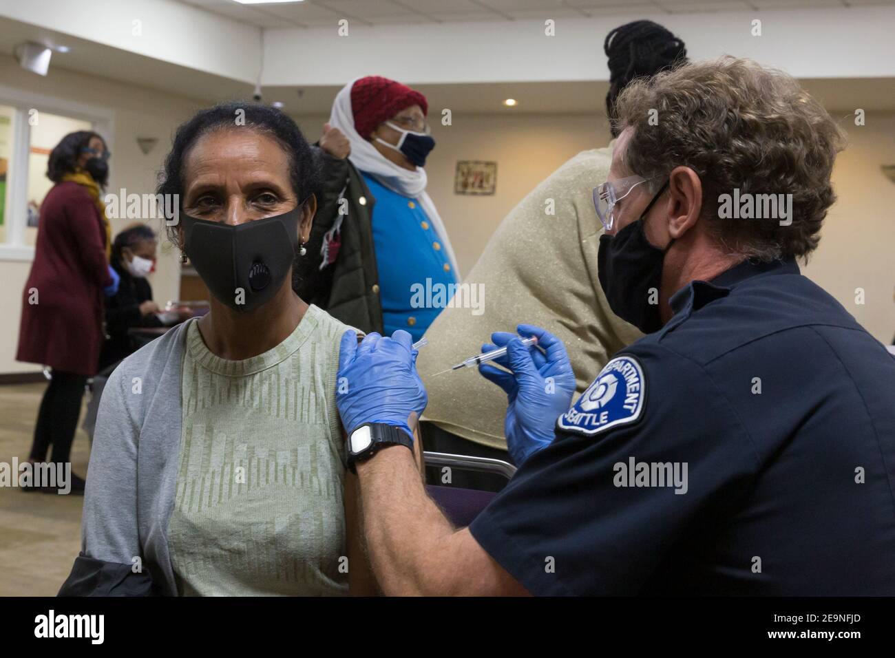 Seattle, Washington, USA.5th February, 2021. Daniel Clark, a member of ...