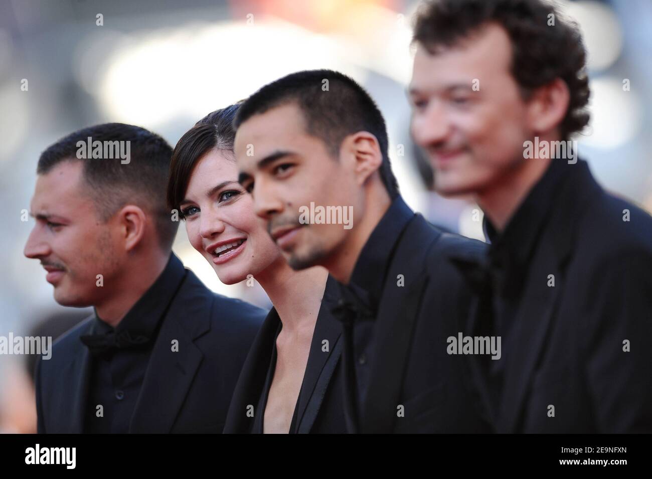 Julien Courbey (R) and Delphine Chaneac arriving for the screening of ...