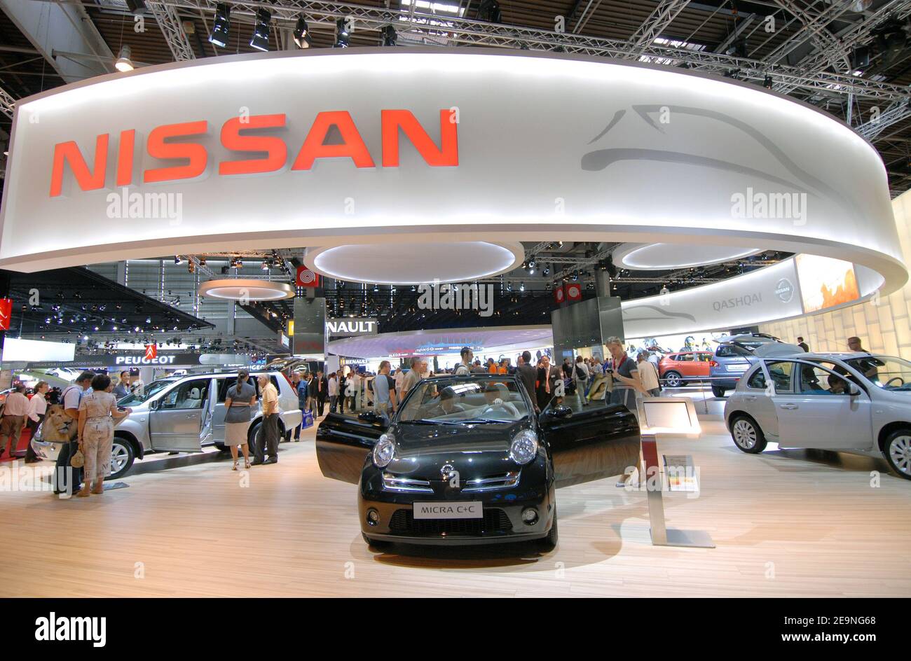 General view of the Nissan stand during the first day open to the ...
