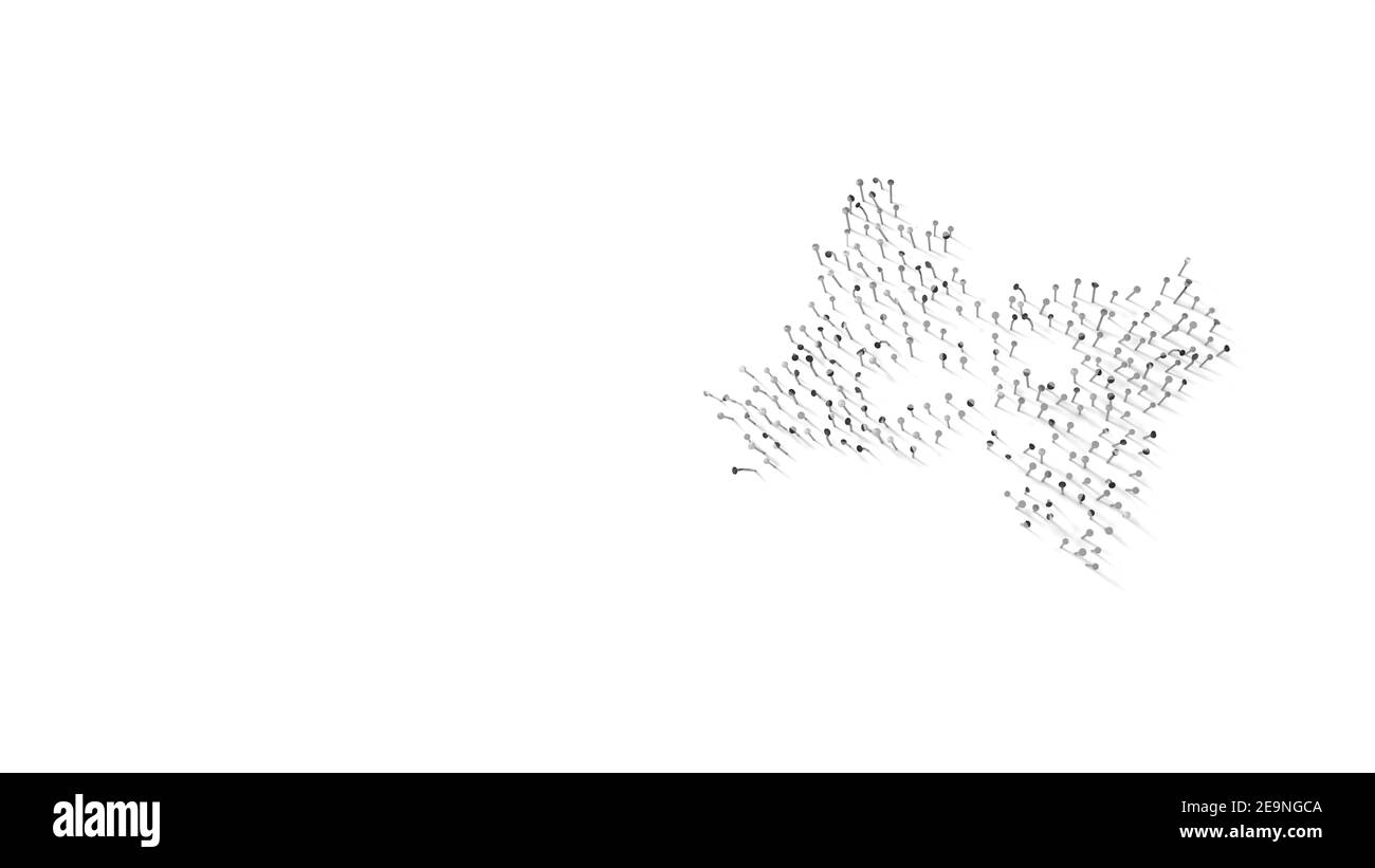 3d rendering of nails in shape of symbol of American sign language ...