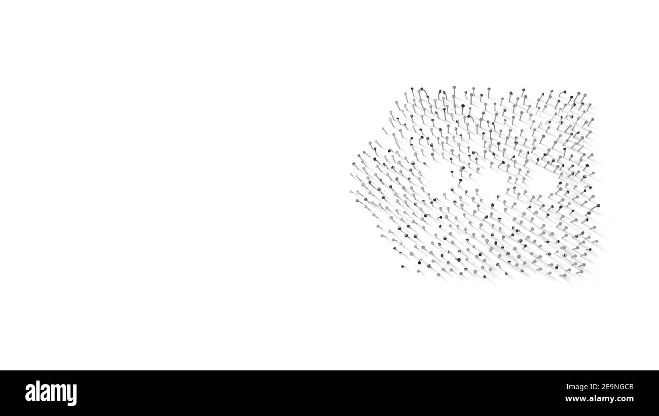 3d Rendering Of Nails In Shape Of Symbol Of Left Information Label