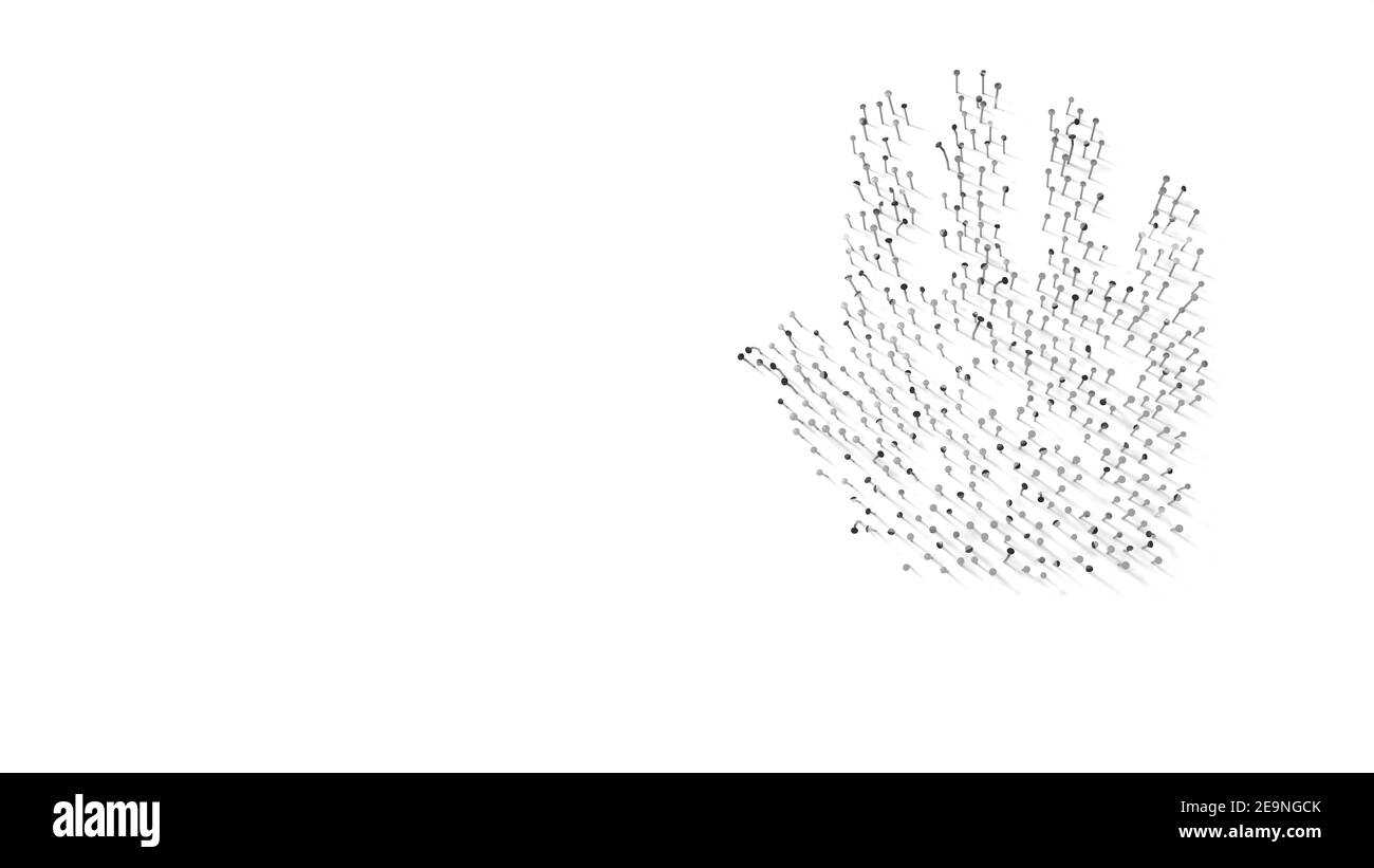 3d Rendering Of Nails In Shape Of Symbol Of Allergic Reaction On Hand