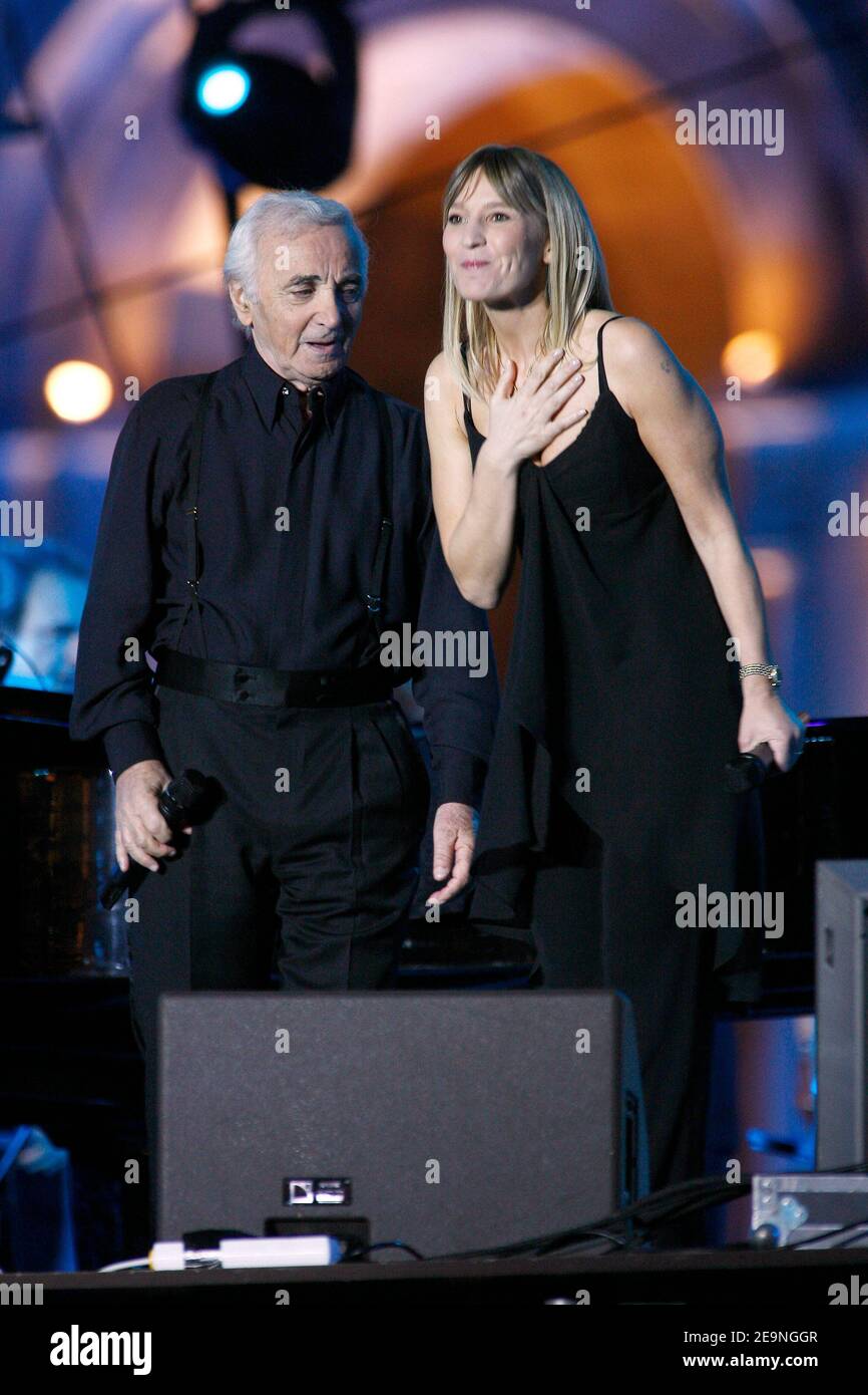 Singer Charles Aznavour live in concert with daughter Katia in Yerevan ...