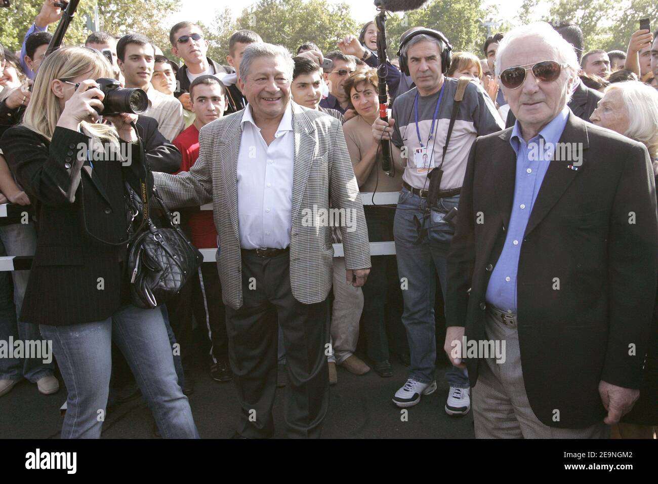 French singer Charles Aznavour is pictured by his daughter Katia in the ...