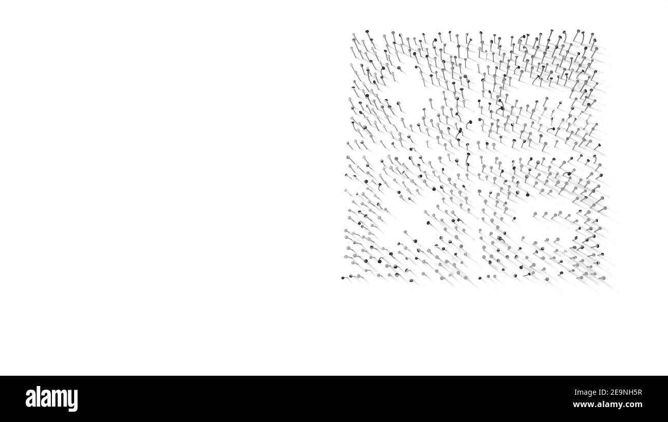 3d Rendering Of Nails In Shape Of Symbol Of Basic Number Operations Of Calculator With Shadows