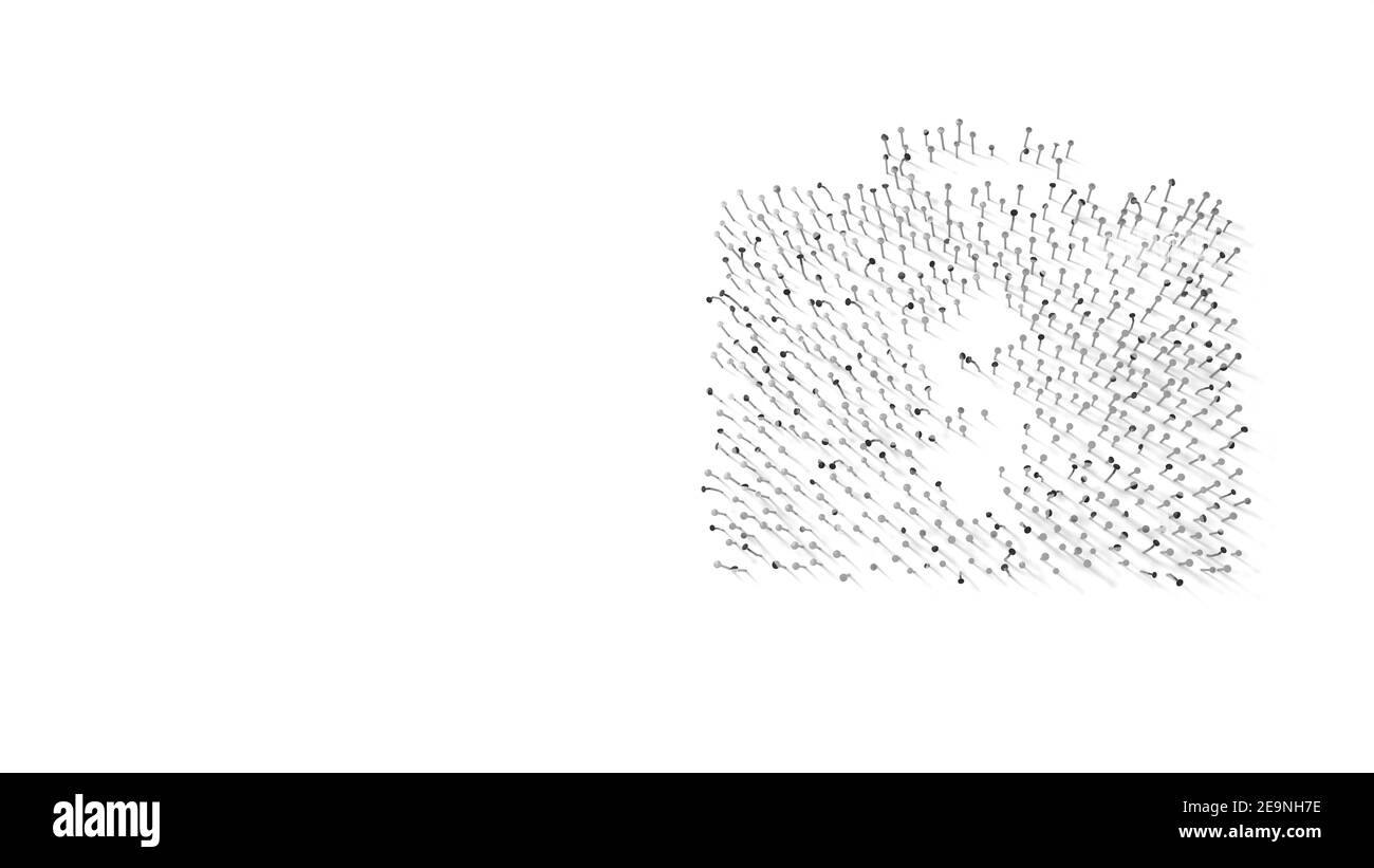3d Rendering Of Nails In Shape Of Symbol Of Briefcase With Dollar Sign With Shadows Isolated On