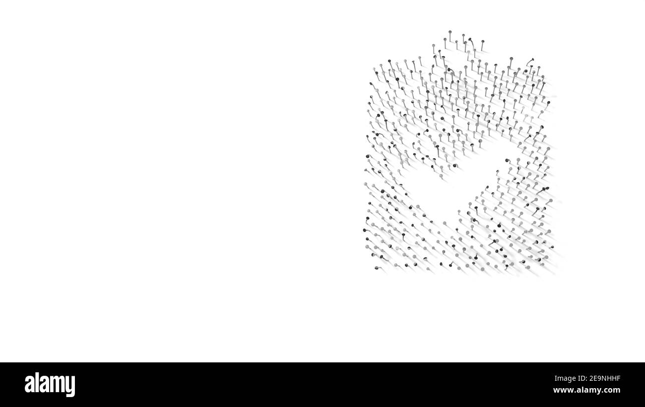 3d Rendering Of Nails In Shape Of Symbol Of Clipboard With Check With