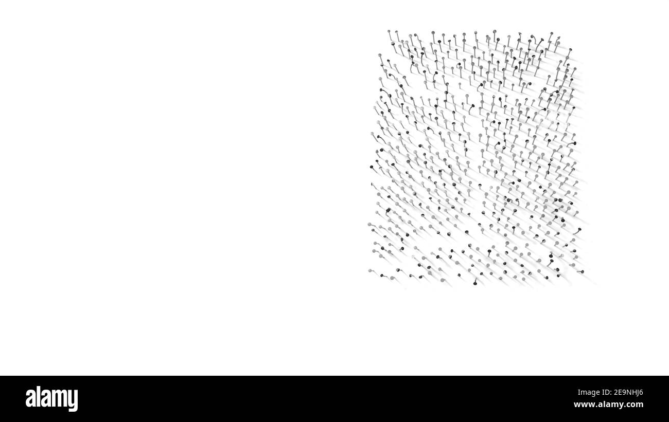 3d Rendering Of Nails In Shape Of Symbol Of Sealed Envelope With Flaps With Shadows Isolated On