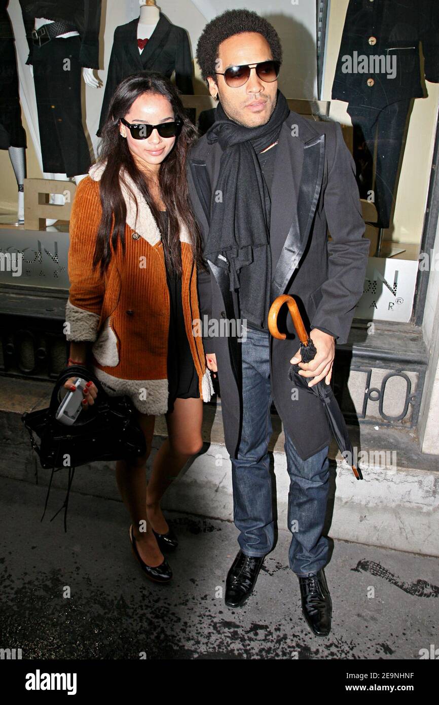Lenny Kravitz And Daughter Zoe Kravitz High Resolution Stock ...