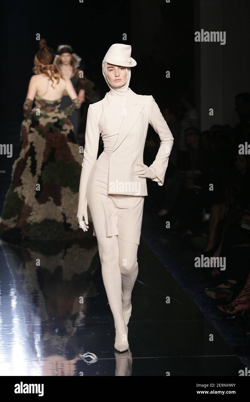 A model displays a creation by French Fashion Designer Jean-Paul ...