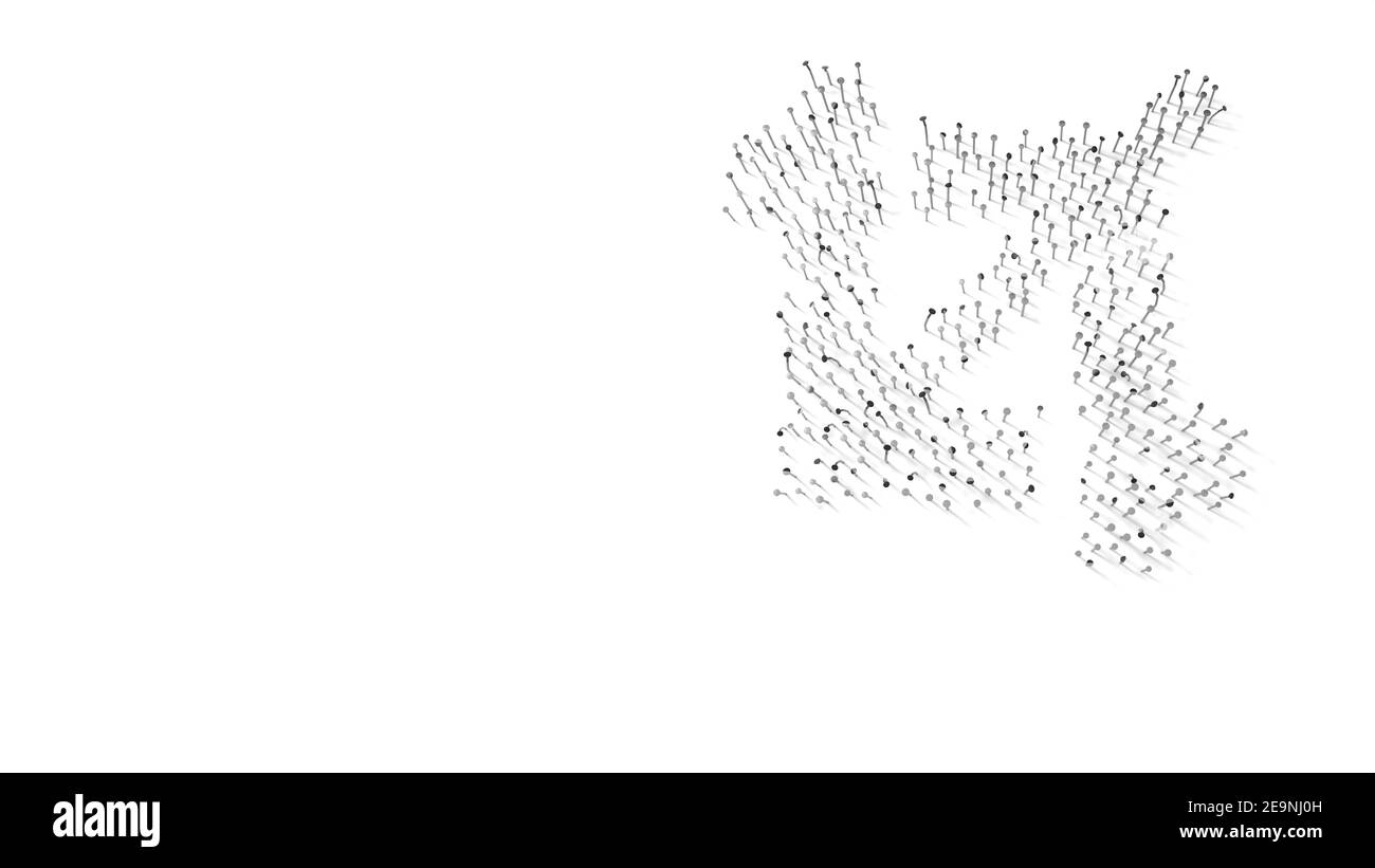 3d Rendering Of Nails In Shape Of Symbol Of Crop Frame Ratio With