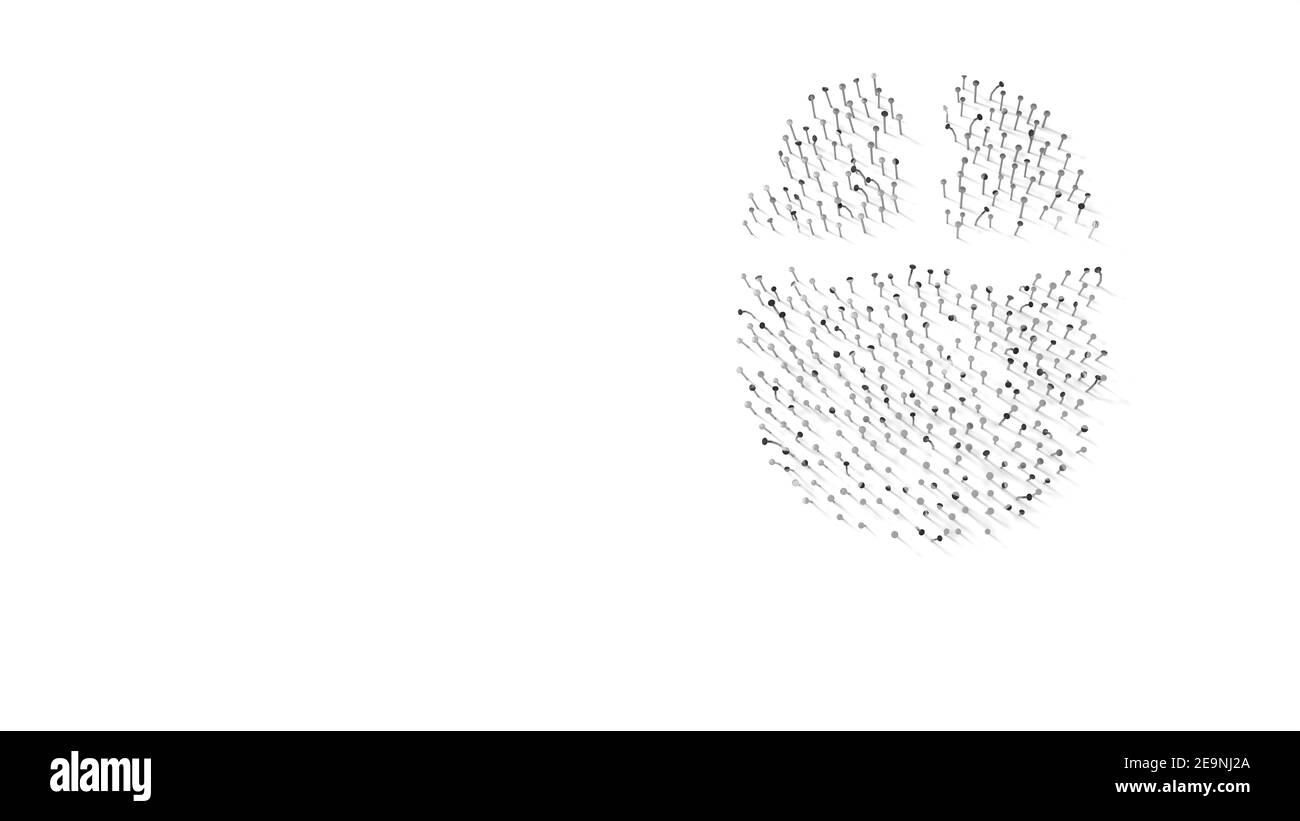 3d Rendering Of Nails In Shape Of Symbol Of Computer Mouse With Shadows