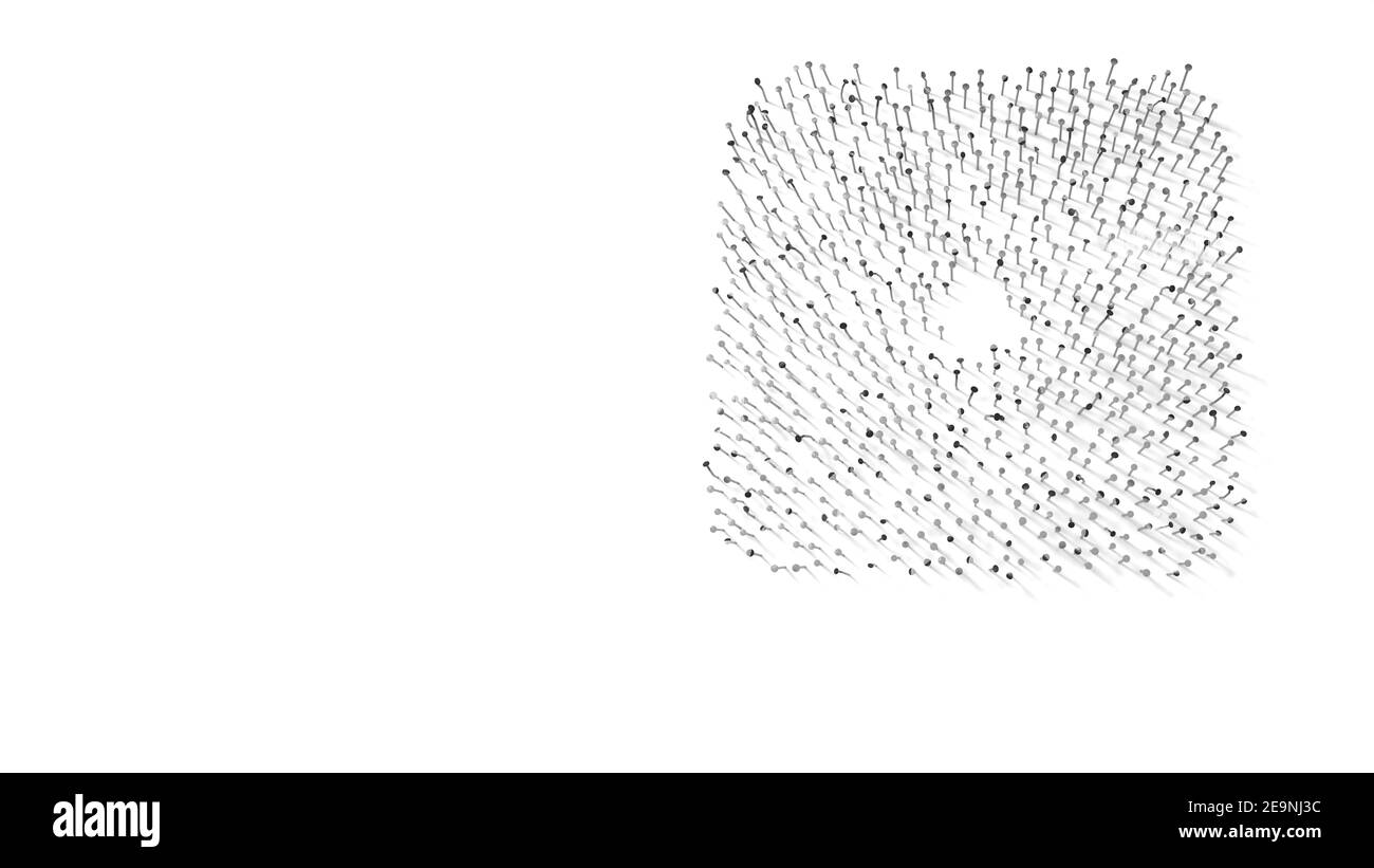 3d Rendering Of Nails In Shape Of Symbol Of Dice With One Dot With