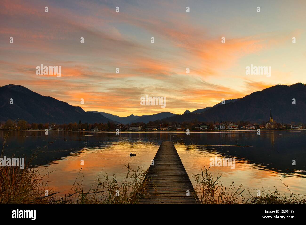 Romantic lake panorama Stock Photo - Alamy