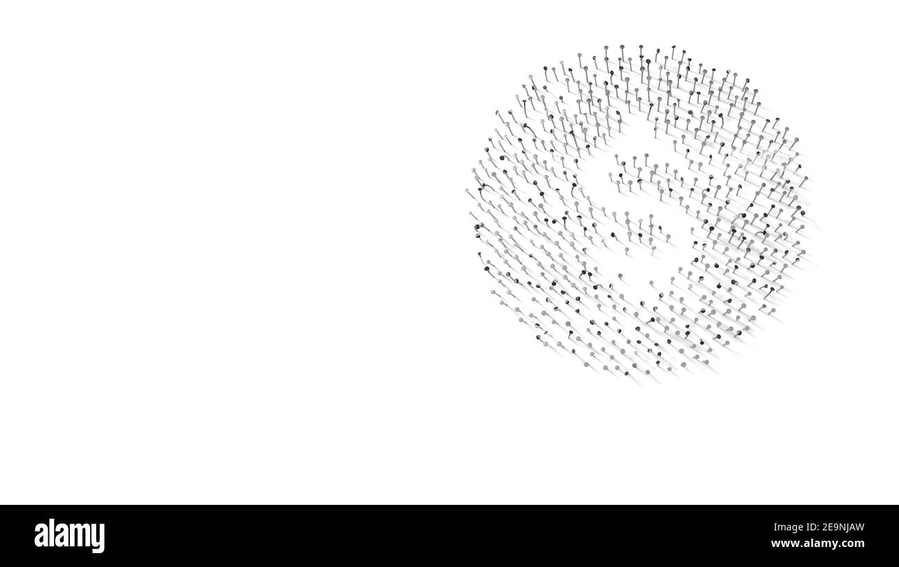 3d Rendering Of Nails In Shape Of Symbol Of Dollar Coin With Shadows Isolated On White
