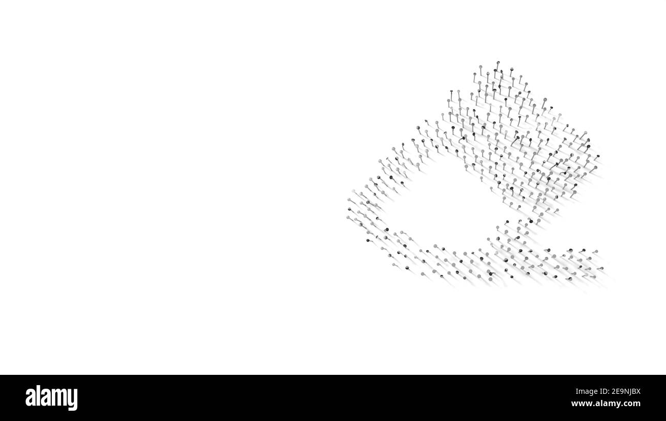 3d Rendering Of Nails In Shape Of Symbol Of Eraser On Surface With