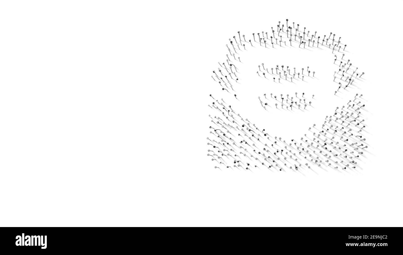 3d Rendering Of Nails In Shape Of Symbol Of Envelope Open With Document