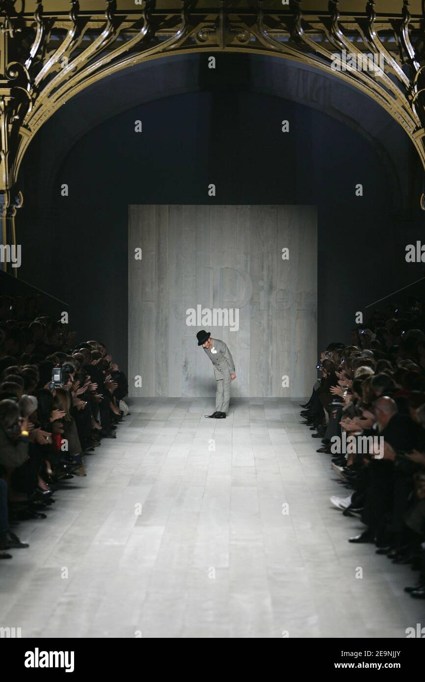 British designer John Galliano makes an appearance on the catwalk after ...