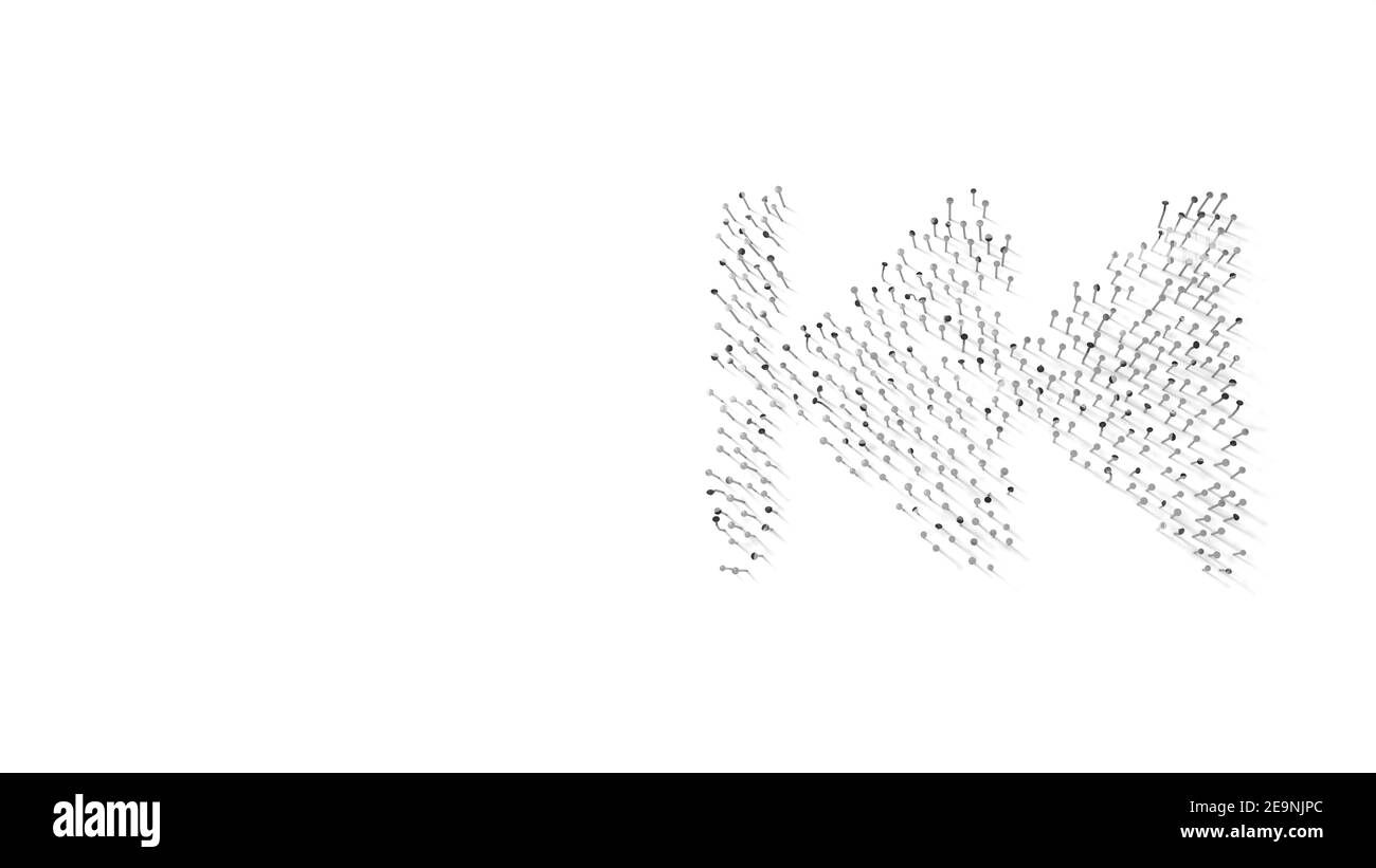 3d Rendering Of Nails In Shape Of Symbol Of Fast Backward Symbol With
