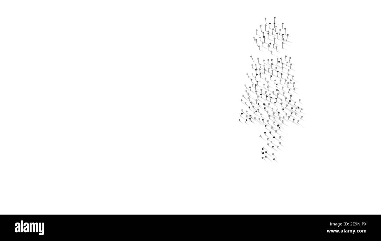 3d Rendering Of Nails In Shape Of Symbol Of Female Figure Symbol With