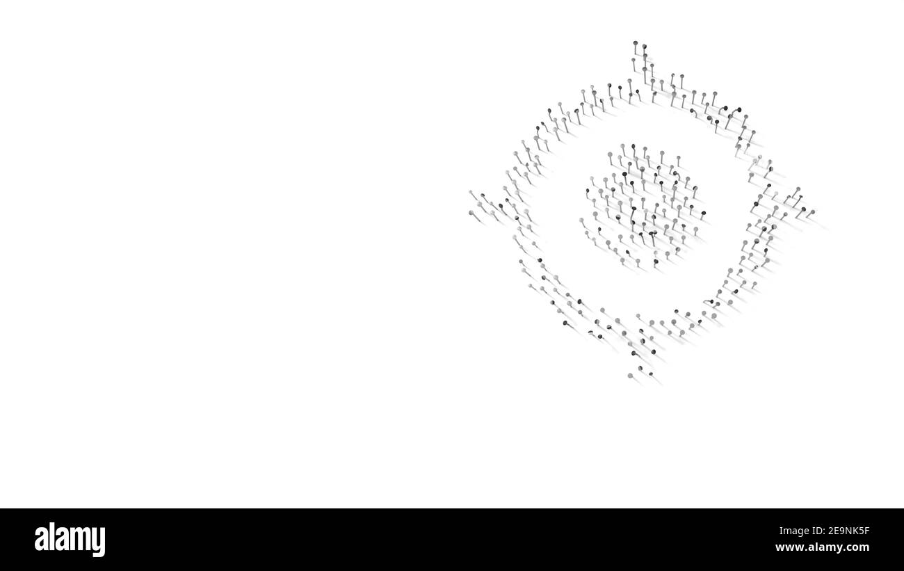 3d Rendering Of Nails In Shape Of Symbol Of Gps Fixed Indicator With