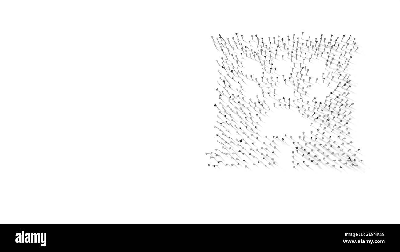 3d Rendering Of Nails In Shape Of Symbol Of Hotel Building With Shadows