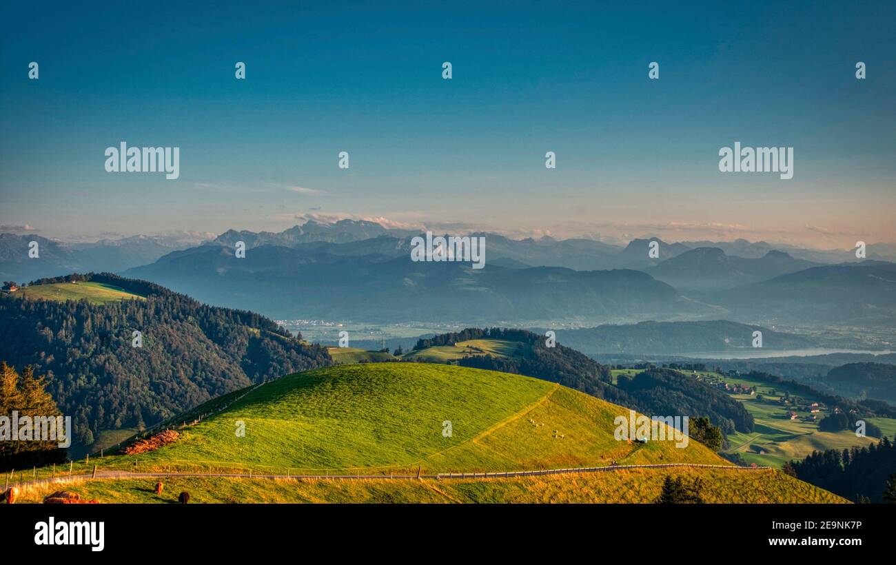 View of Alp Scheidegg and the mountains of Glarus. Picture taken in the ...