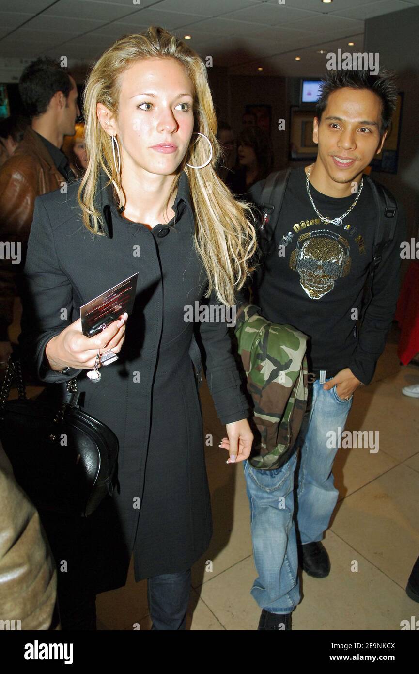 French singer Lorie with her boyfriend Chris arrive at the premiere of ...