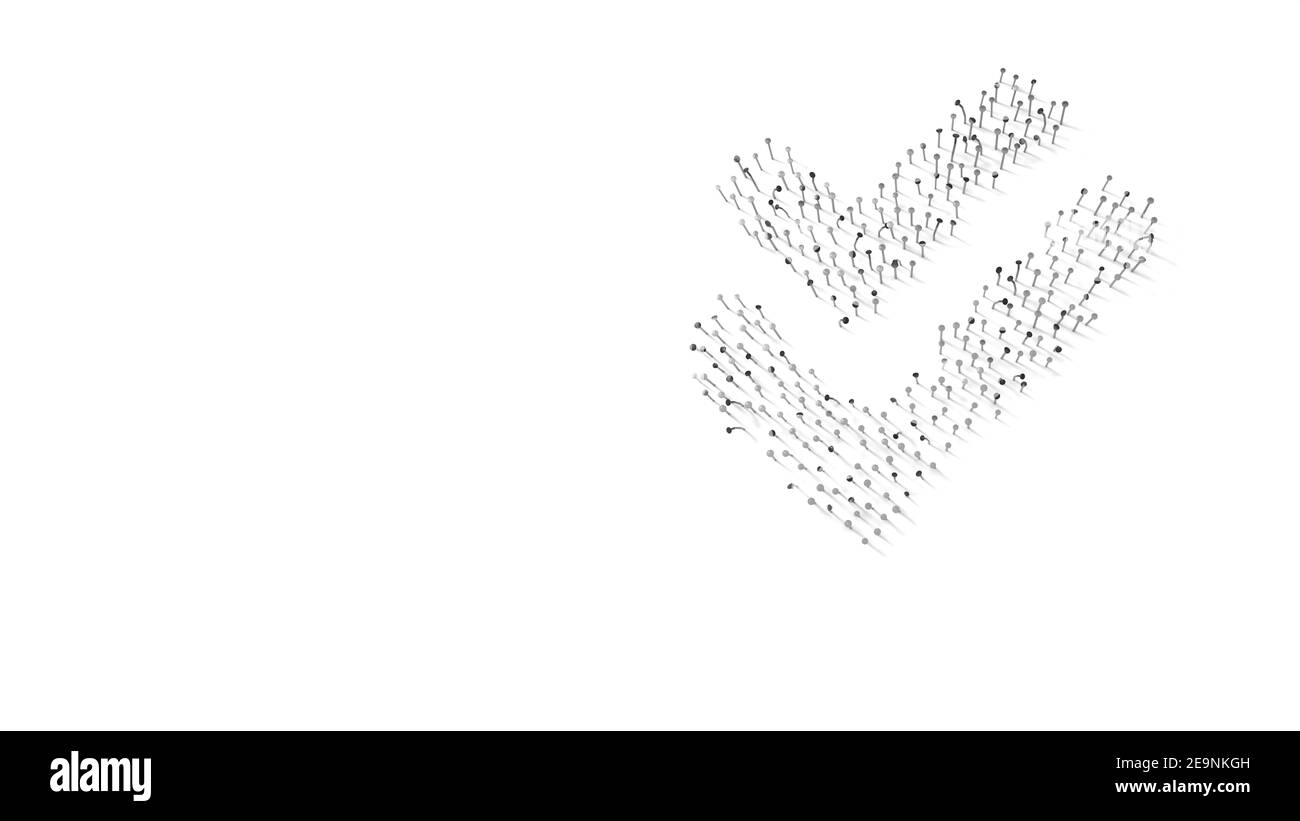 3d Rendering Of Nails In Shape Of Symbol Of Double Check Mark With
