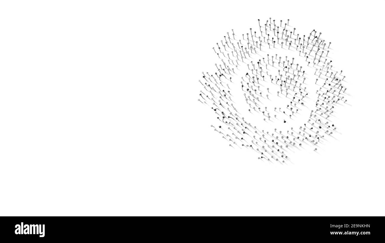 3d Rendering Of Nails In Shape Of Symbol Of Gear With Information
