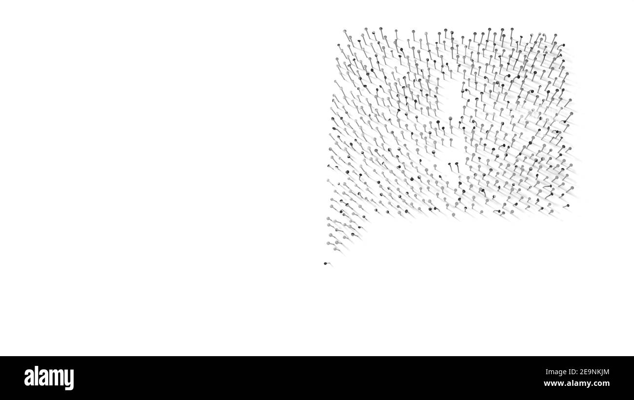 3d Rendering Of Nails In Shape Of Symbol Of Comment Bubble With