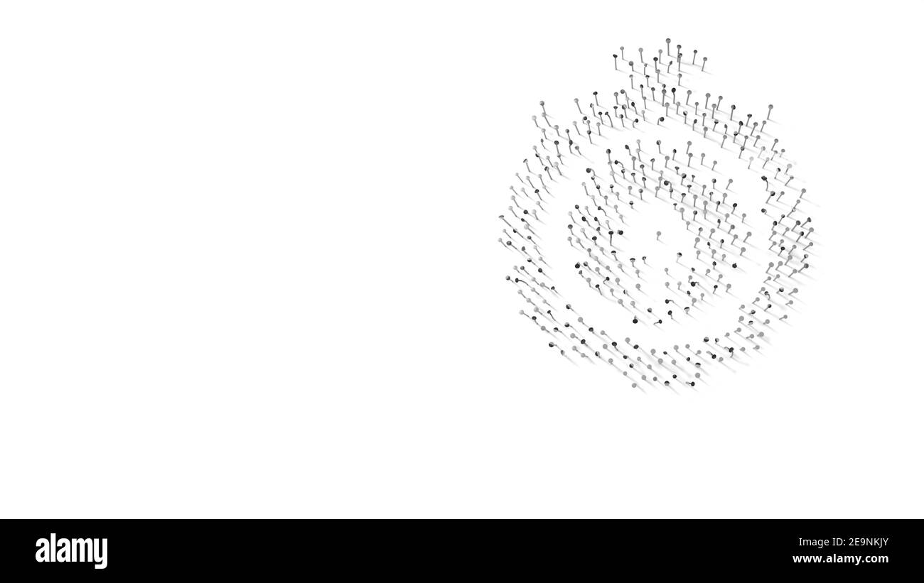 3d Rendering Of Nails In Shape Of Symbol Of Circular Chronometer With