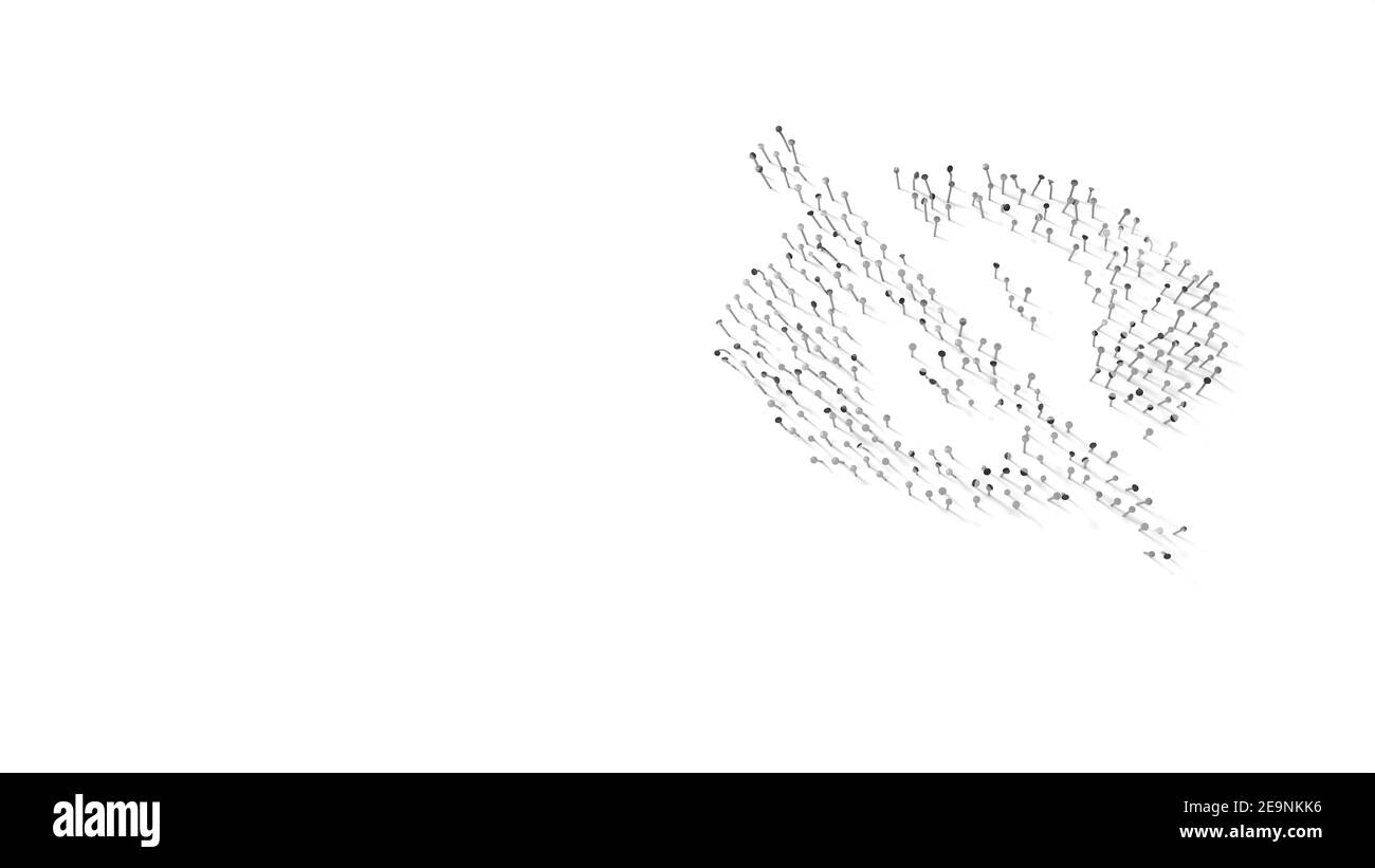 3d Rendering Of Nails In Shape Of Symbol Of Open Eye With Slash With