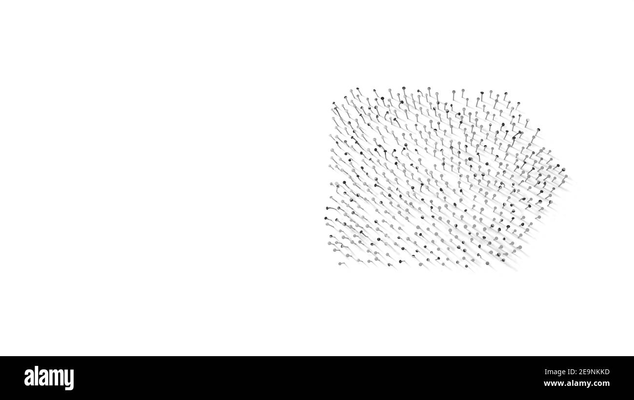 3d Rendering Of Nails In Shape Of Symbol Of Right Arrow Label With