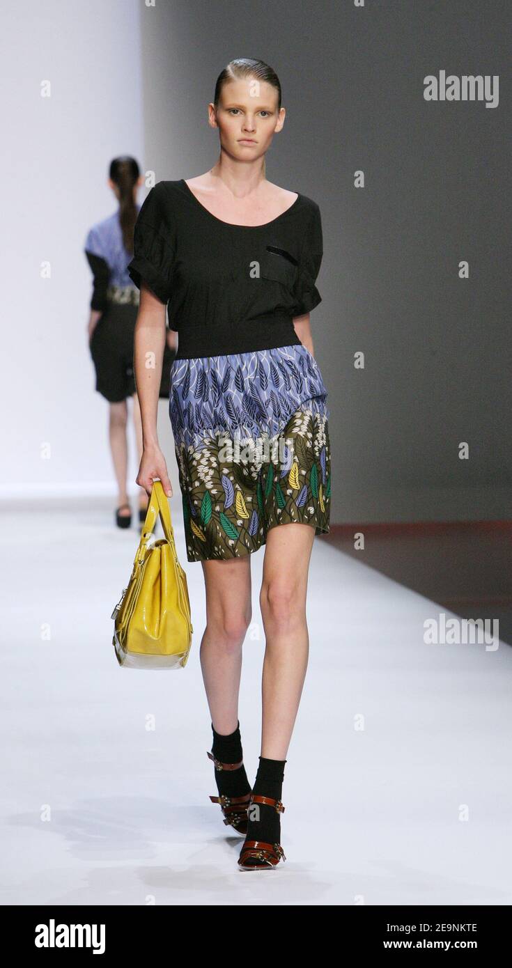 A model displays a creation by fashion designers Suzanne Clements of ...