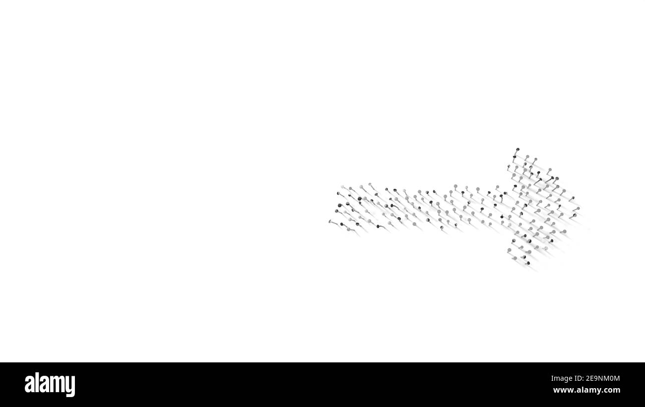 3d Rendering Of Nails In Shape Of Symbol Of Long Right Arrow With