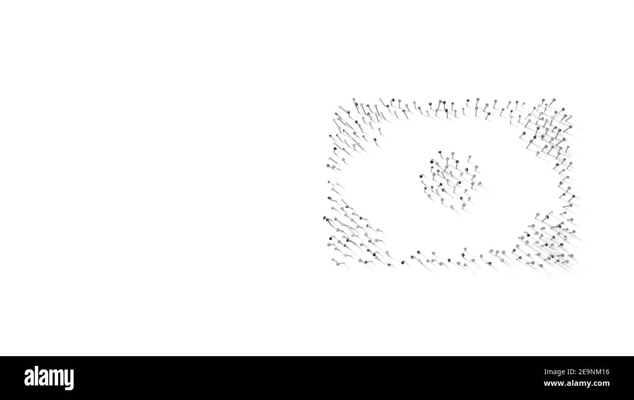 3d Rendering Of Nails In Shape Of Symbol Of Banknote With Shadows Isolated On White Background