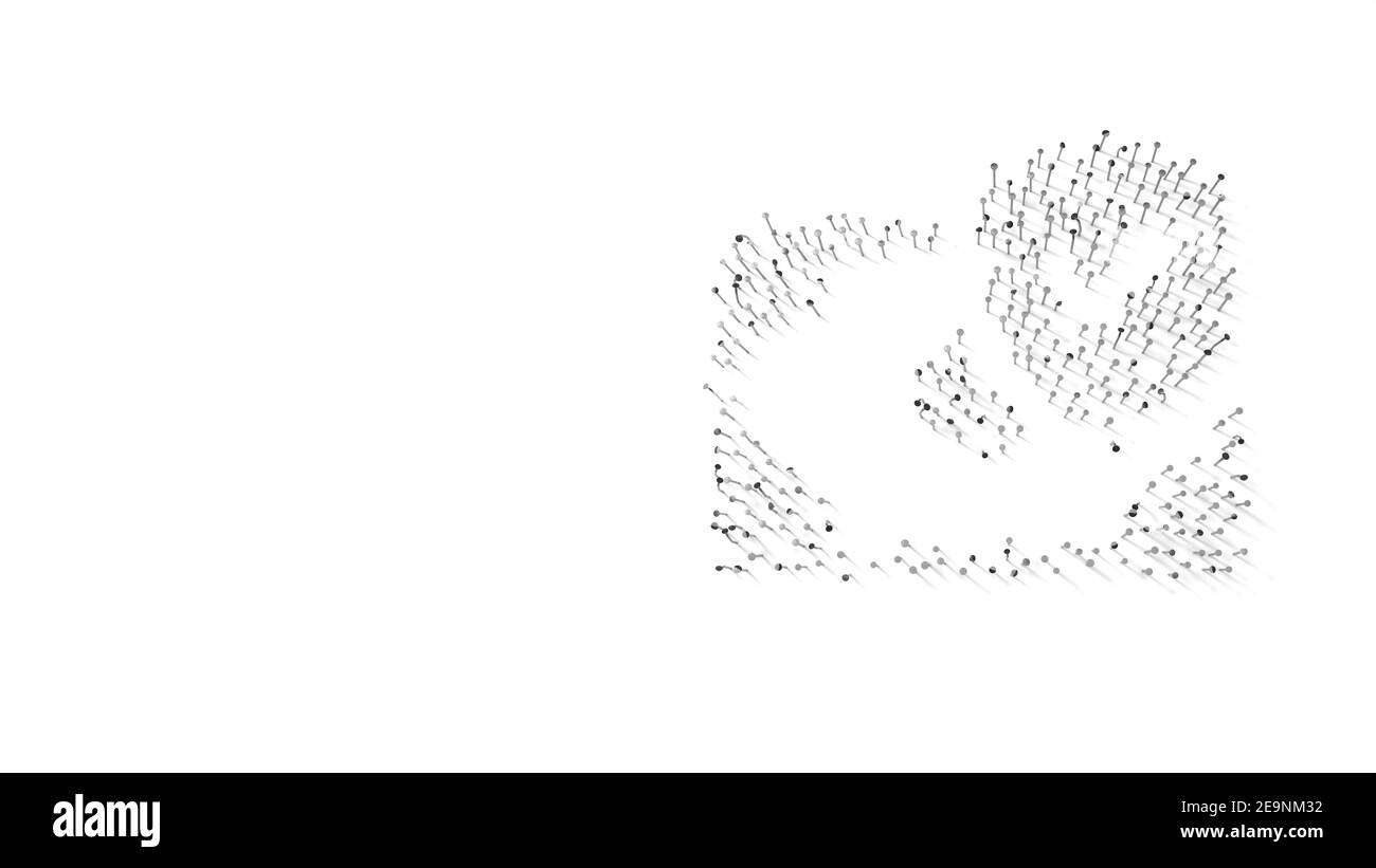 3d Rendering Of Nails In Shape Of Symbol Of Banknote With Shield And Check Sign With Shadows