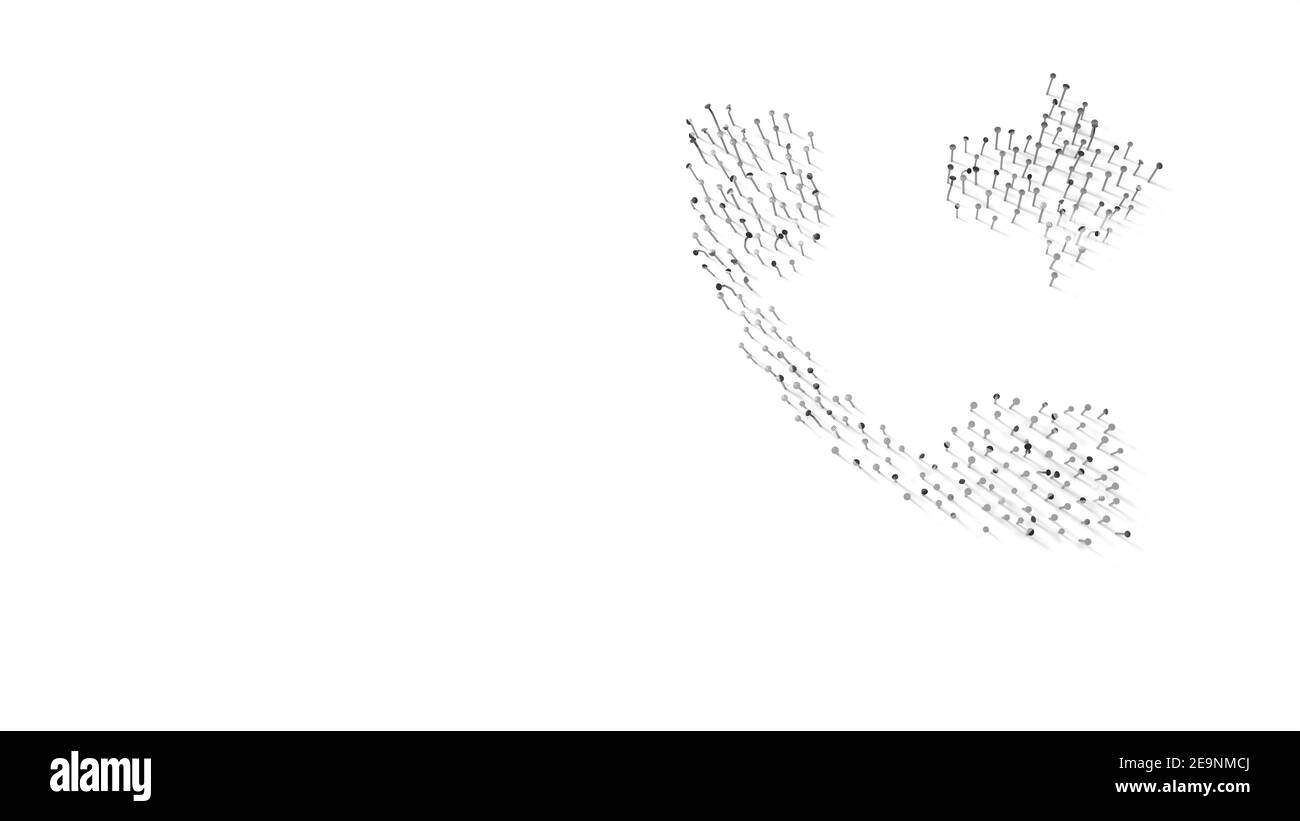 3d Rendering Of Nails In Shape Of Symbol Of Headphone With Incoming
