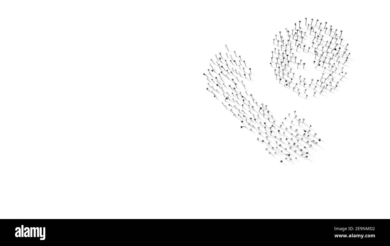 3d Rendering Of Nails In Shape Of Symbol Of Headphone With Information
