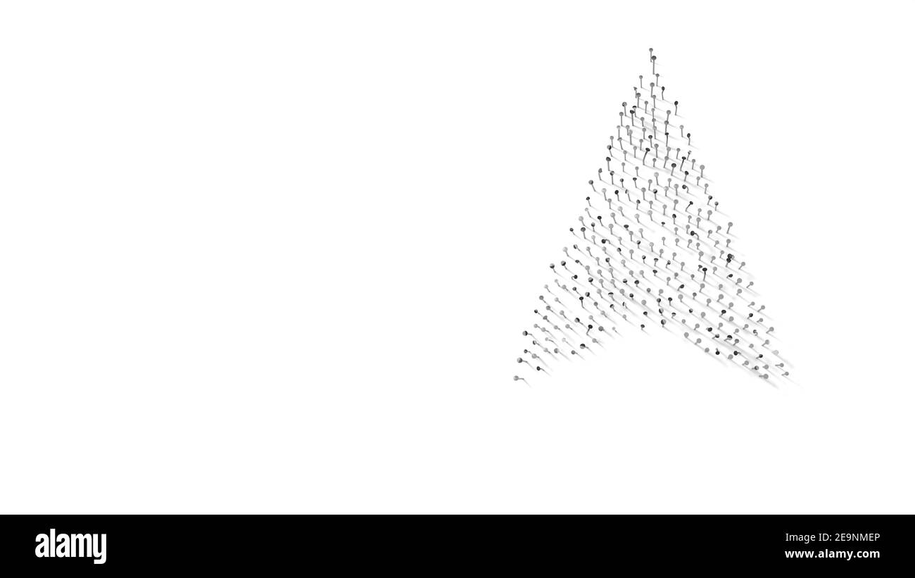 3d Rendering Of Nails In Shape Of Symbol Of Navigation Arrow Up With