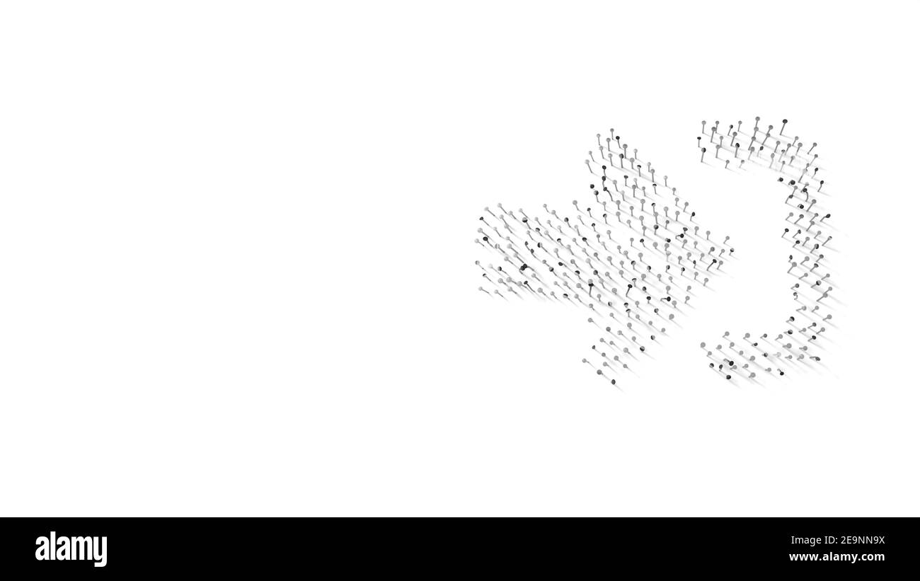 3d Rendering Of Nails In Shape Of Symbol Of Right Arrow With Direction