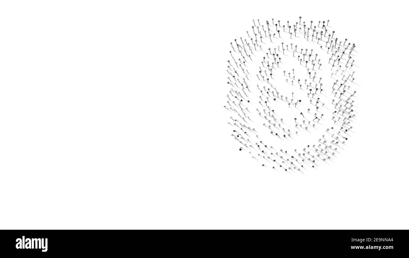 3d Rendering Of Nails In Shape Of Symbol Of Shield With Dollar Inside