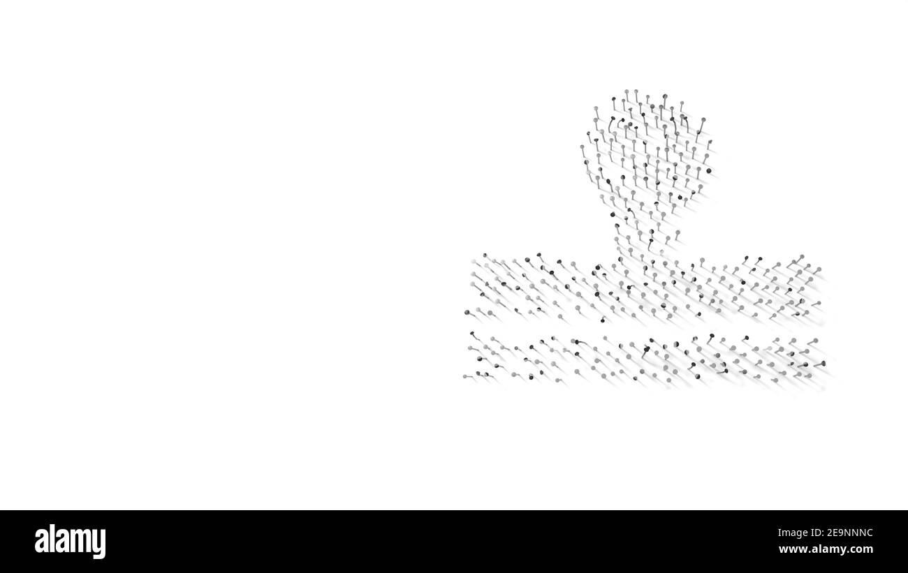 3d Rendering Of Nails In Shape Of Symbol Of Stamp With Rounded Handle