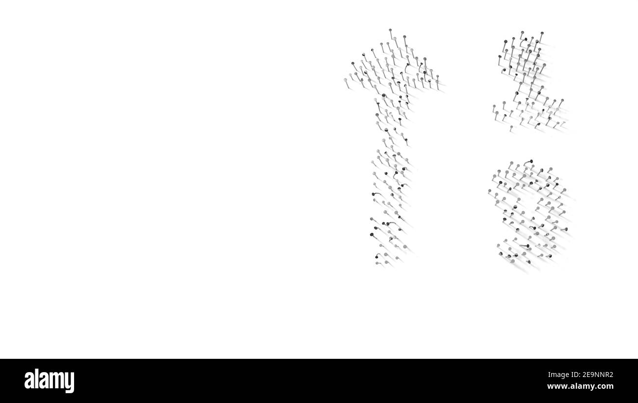 3d Rendering Of Nails In Shape Of Symbol Of Up Arrow With Number One