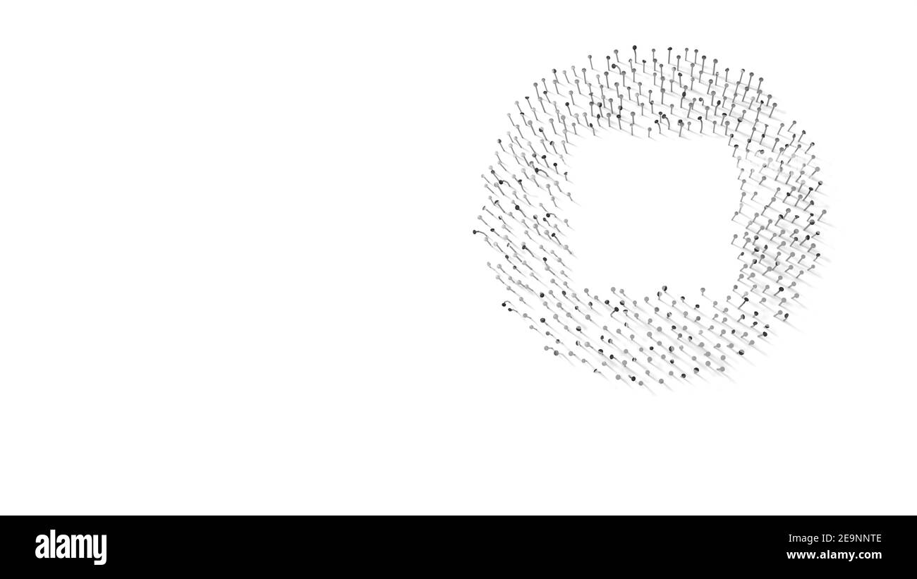 3d Rendering Of Nails In Shape Of Symbol Of Stop Sign In Circle With