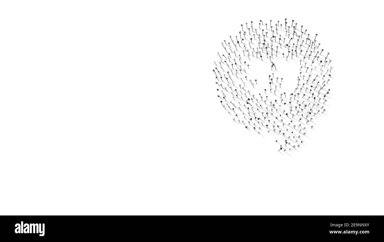 3d Rendering Of Nails In Shape Of Symbol Of Circular Comment Bubble