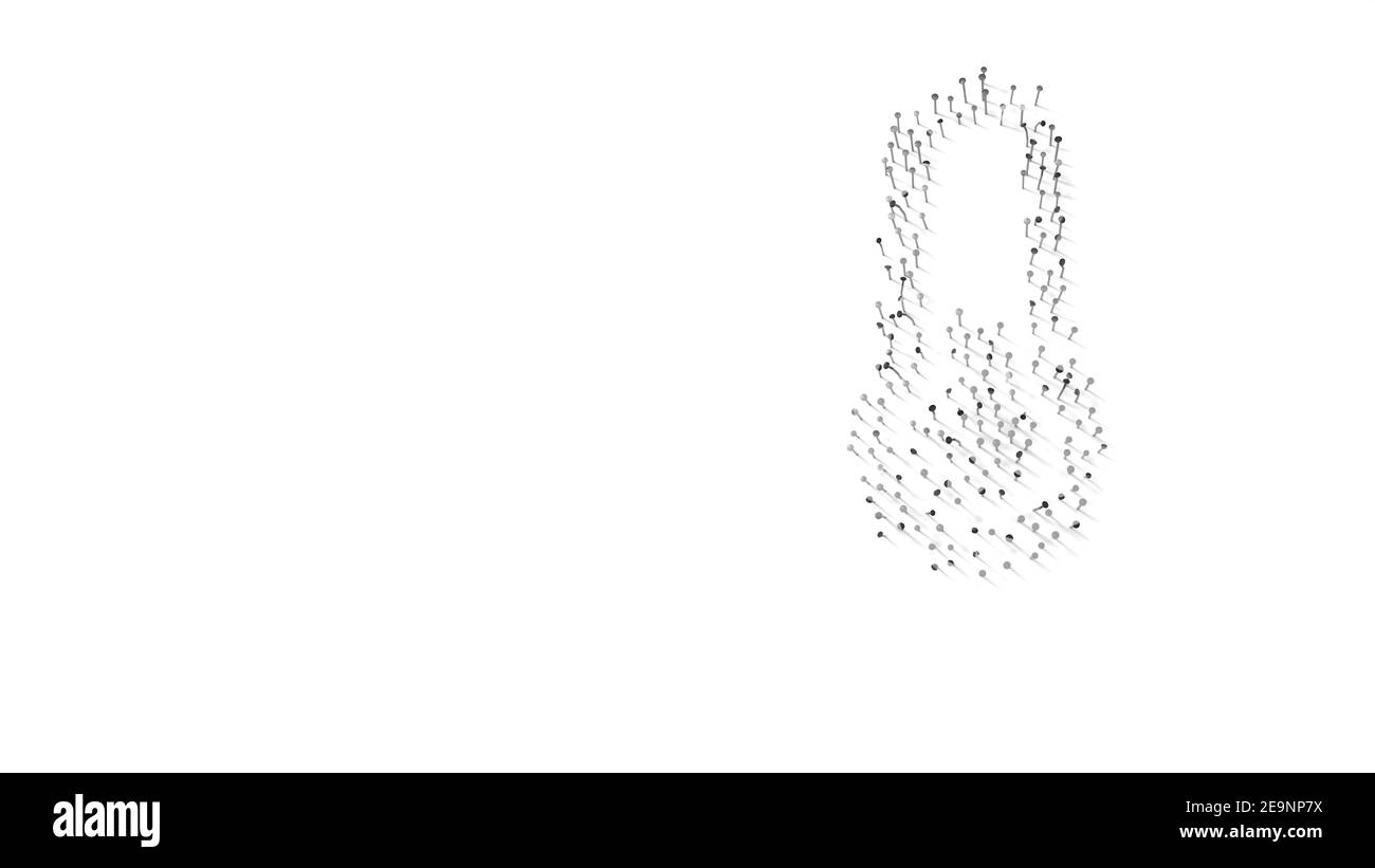 3d rendering of nails in shape of symbol of thermometer quarter with ...